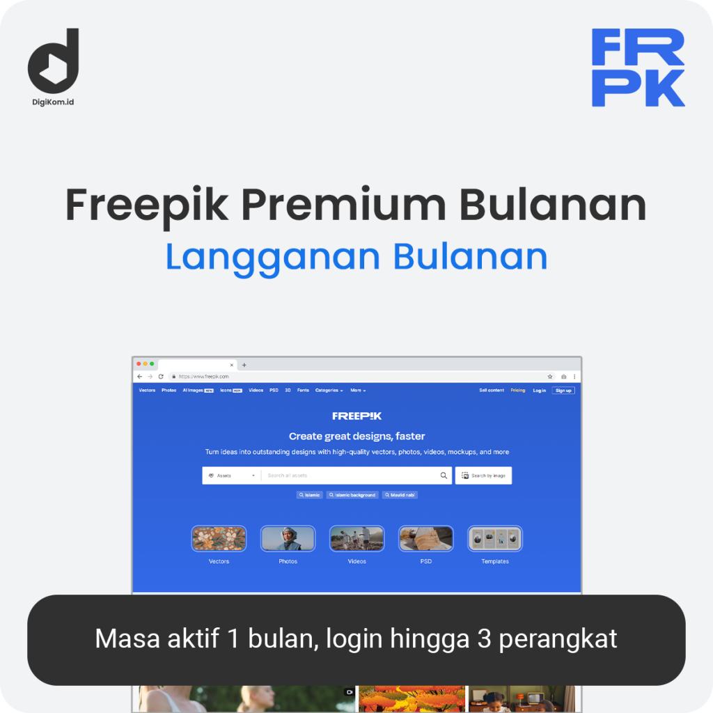 Freepik Premium Bulanan - DigiKom.id